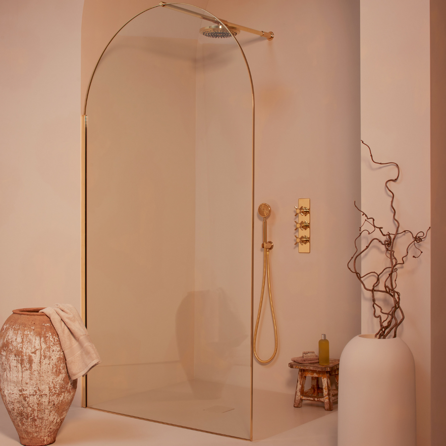 Matki Eauzone Arch Wet Room Panel With Shower Brace – Bathrooms Direct ...