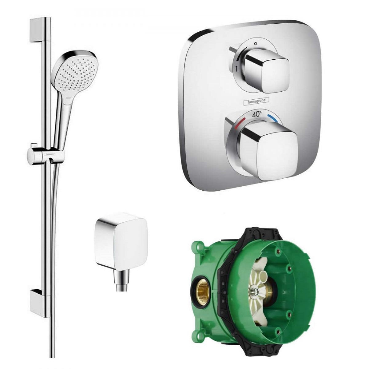 Hansgrohe Soft Cube Valve With Croma Select Rail Kit Shower Pack ...