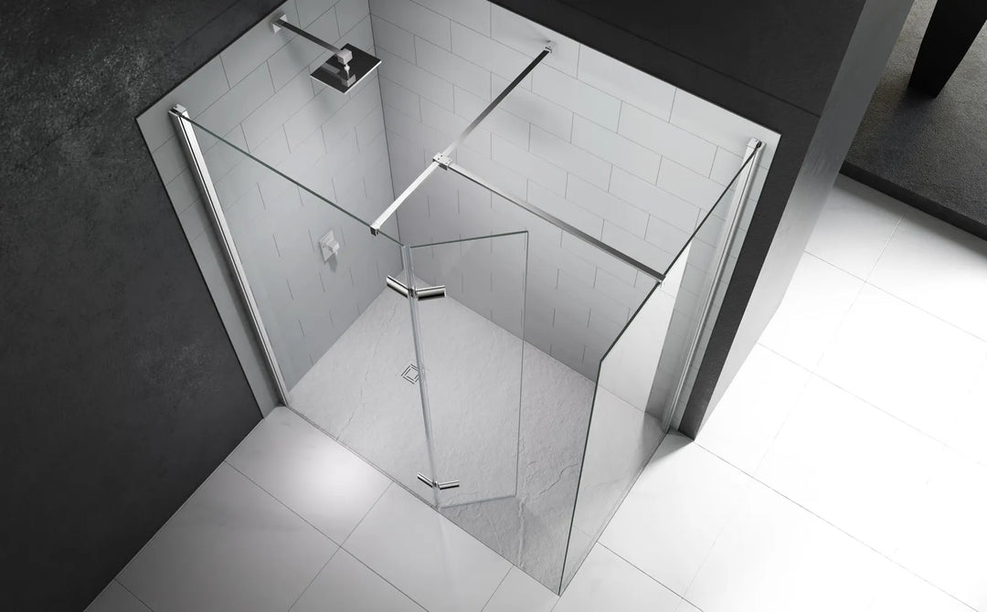Merlyn 8 Series Shower Wall With Hinged Swivel Panel – Bathrooms Direct ...