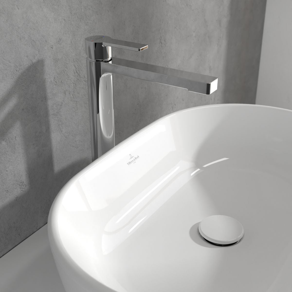 Villeroy & Boch Architectura Tall Single Lever Basin Mixer with Push O ...