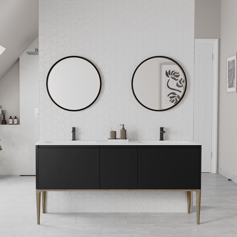 Burbidge Alnwick 1750mm Vanity Unit with Worktop & Double Integrated W ...