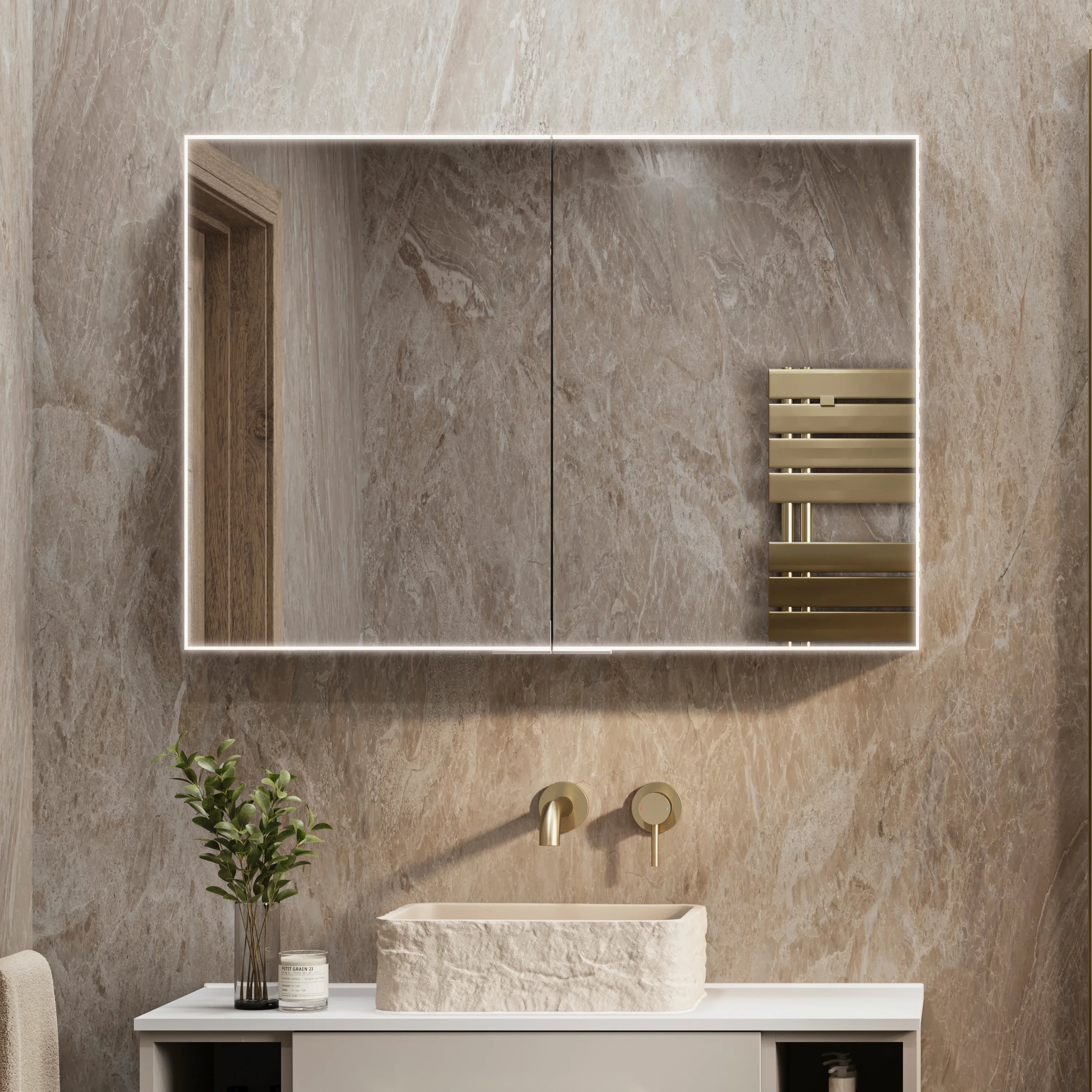 hib. Exos 100 LED Mirror Cabinet – Bathrooms Direct Yorkshire