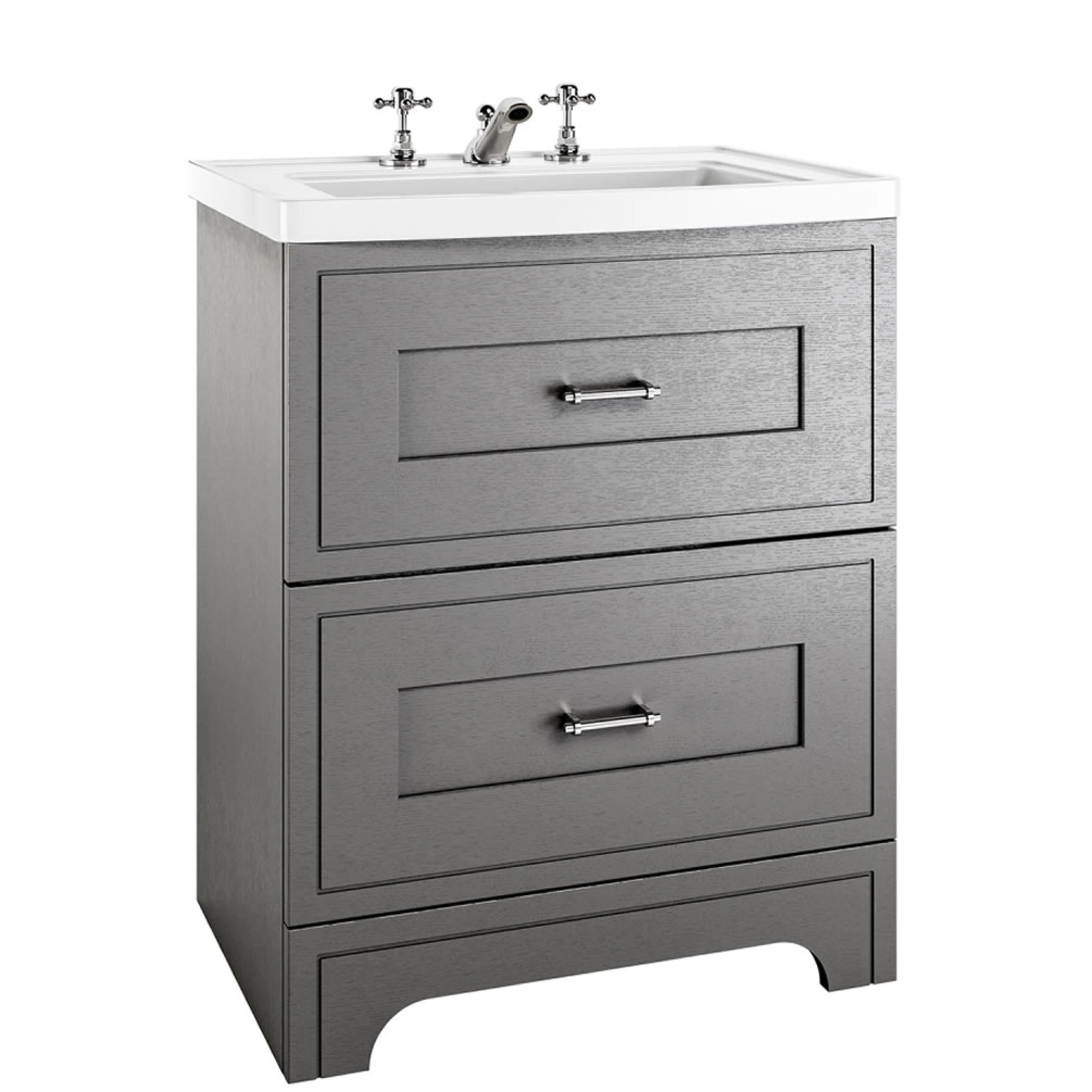 Imperial Fradley Dartmouth Grey 685mm Freestanding 2 Drawer Vanity Uni ...