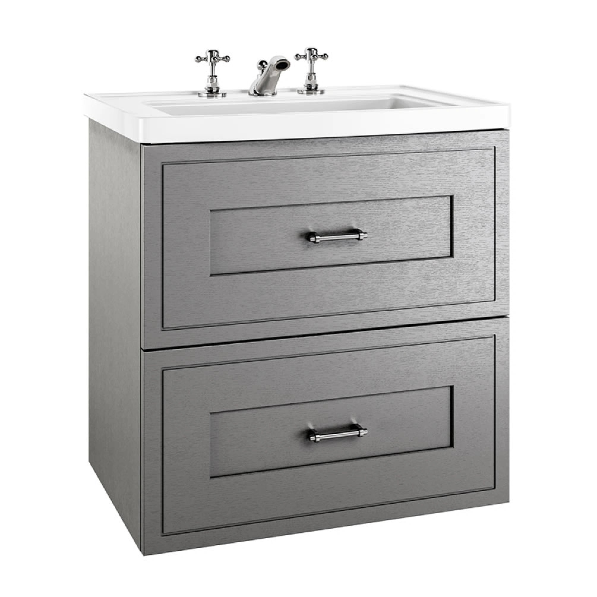 Imperial Fradley Dartmouth Grey 685mm Wall Hung Vanity Unit & Radcliff ...