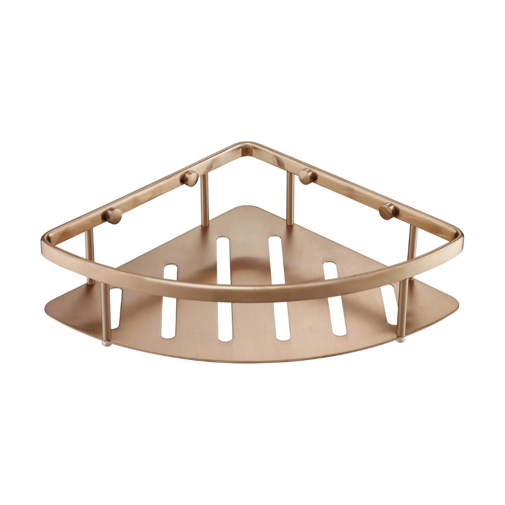 JTP Vos Corner Shower Basket In Brushed Bronze – Bathrooms Direct Yorkshire