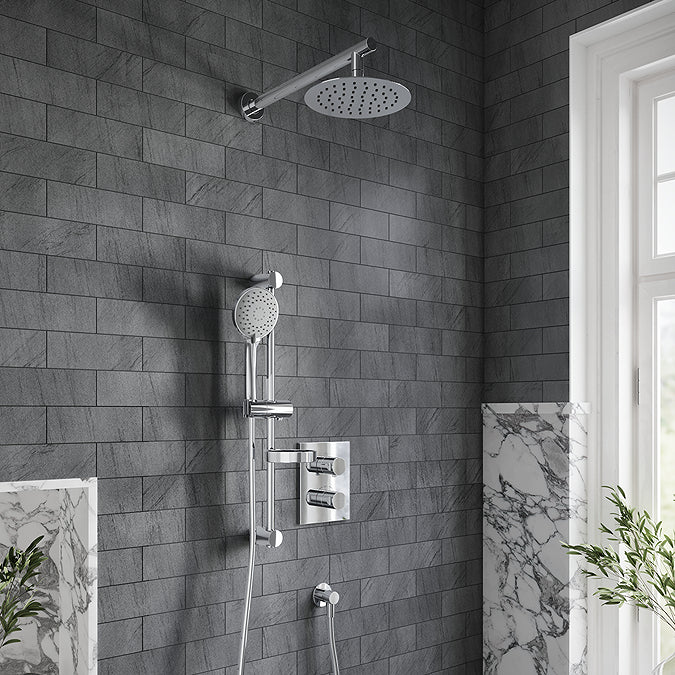 Villeroy & Boch Round Complete Shower Set with Slider Rail Kit Chrome ...